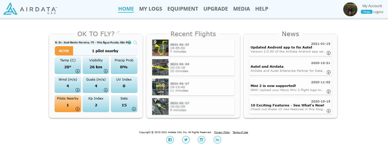 AirData UAV – Parte 1: Registro e configuração inicial. – Drone Friendly